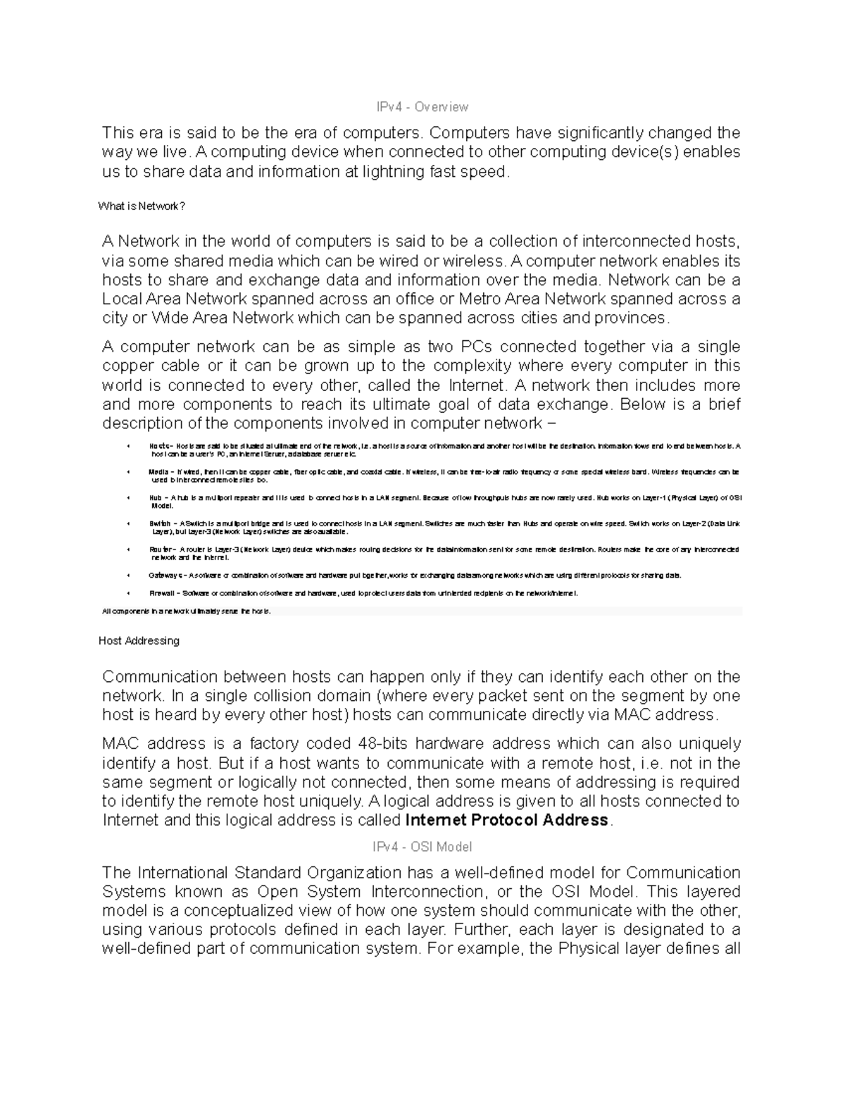 CN - Short note on CN - IPv4 - Overview This era is said to be the era ...