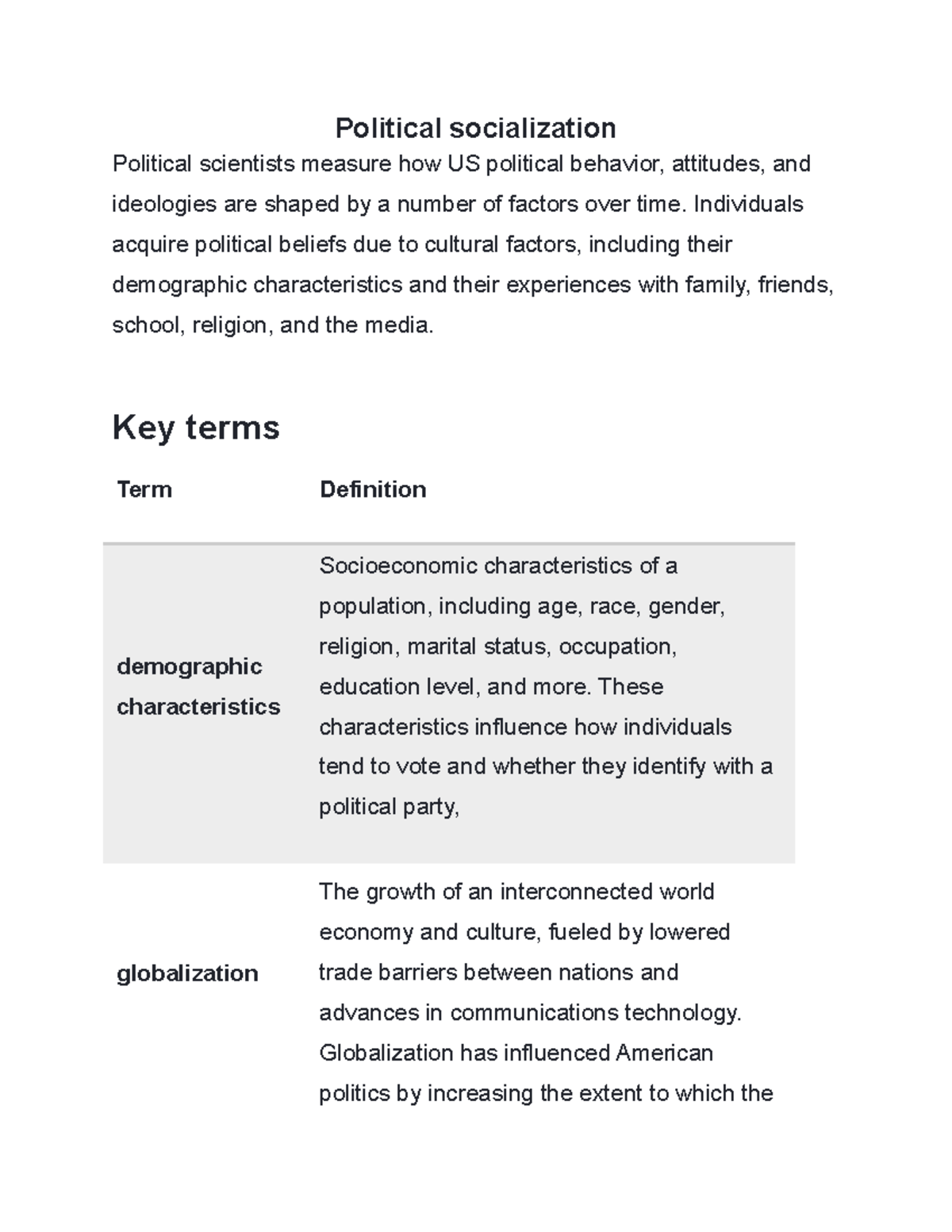 Political socialization - Political socialization Political scientists ...
