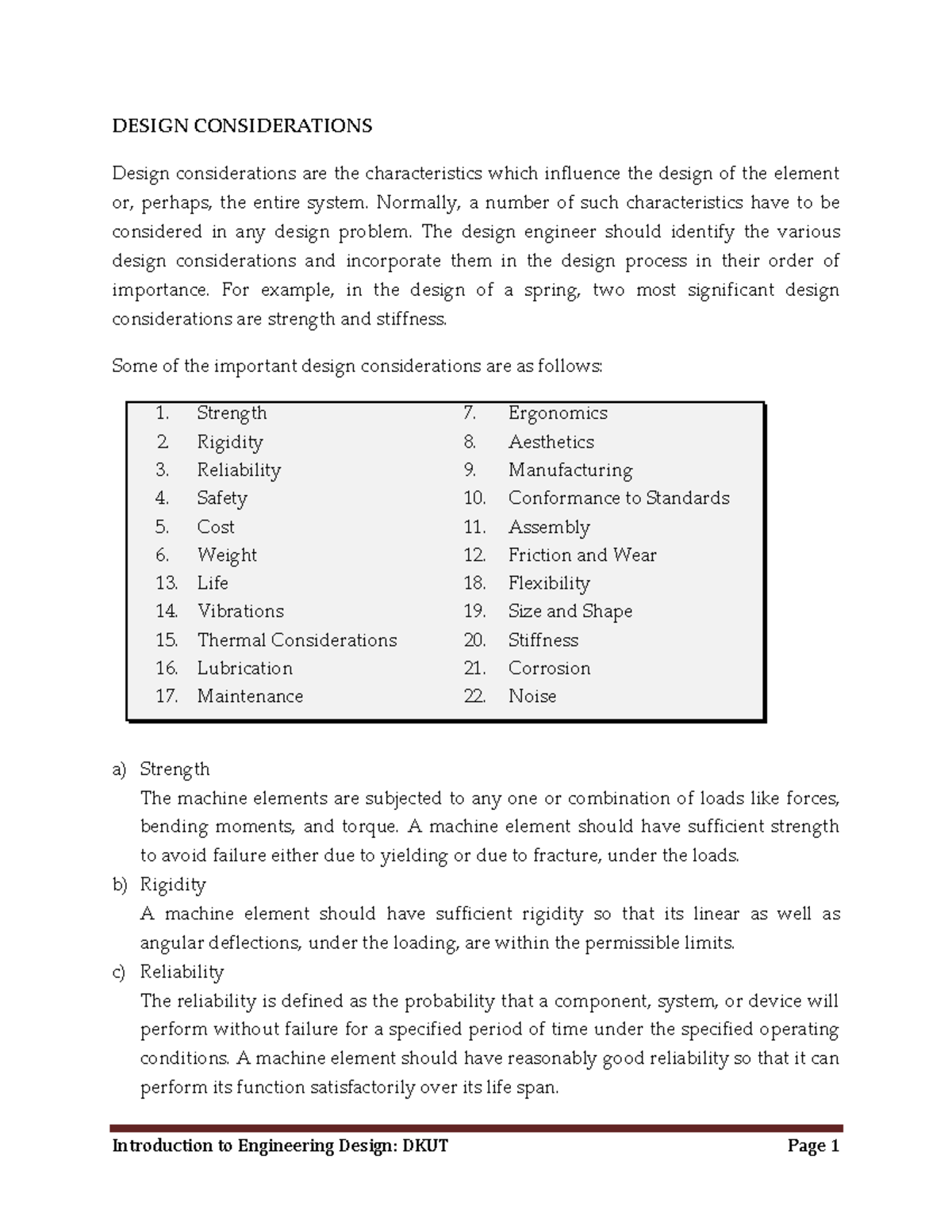 02 Design Considerations - Introduction to Engineering Design: DKUT ...