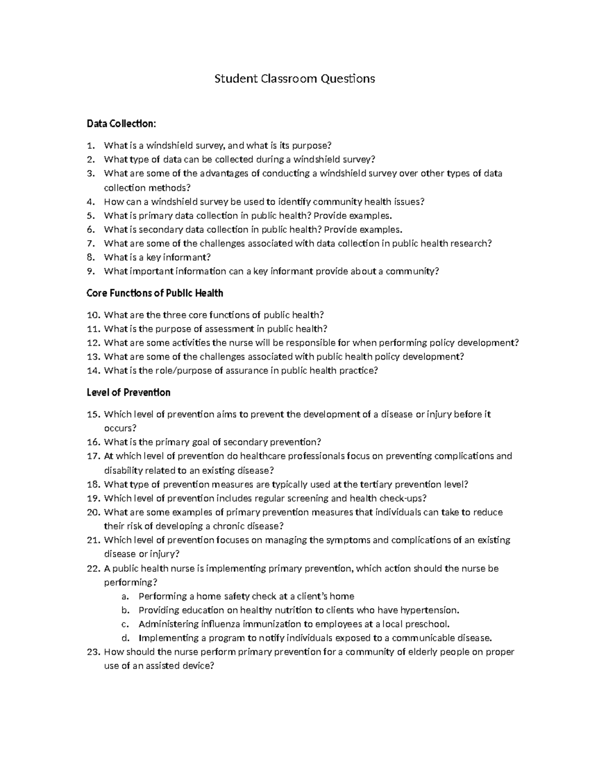 Student Class Questions - Student Classroom Questions Data Collection ...
