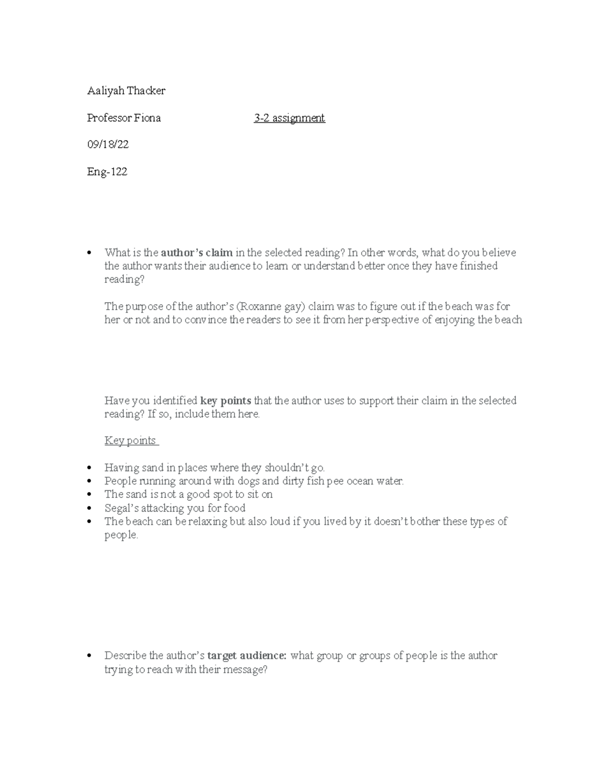 Aaliyah Thacker (10) - 4-3 Project 1: Writing Plan Submission - Aaliyah ...