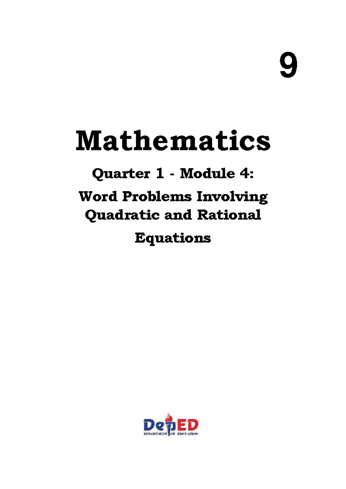M4 Q1 MATH - Mathematics Notes Quarter 1 Module 4 - Mathematics Quarter ...