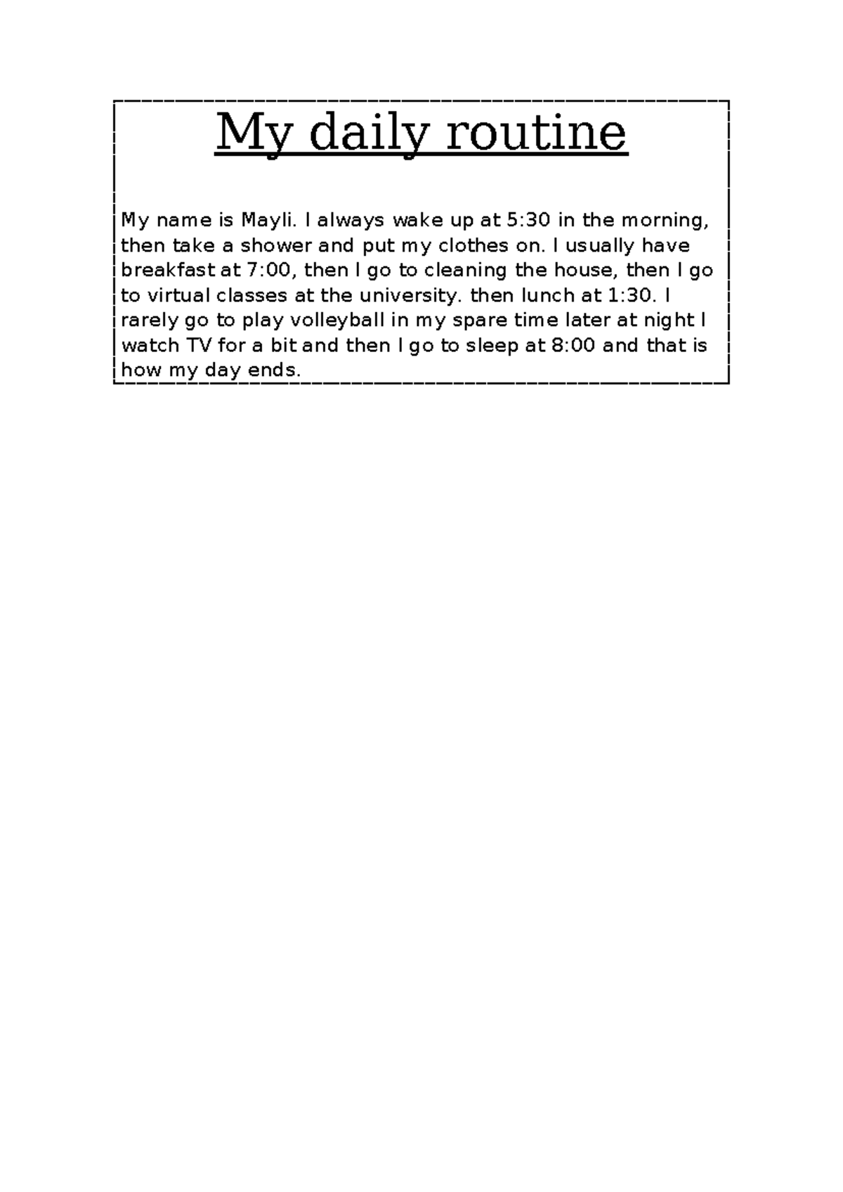My daily routine ssto - Hola - Ingles III - My daily routine My name is ...