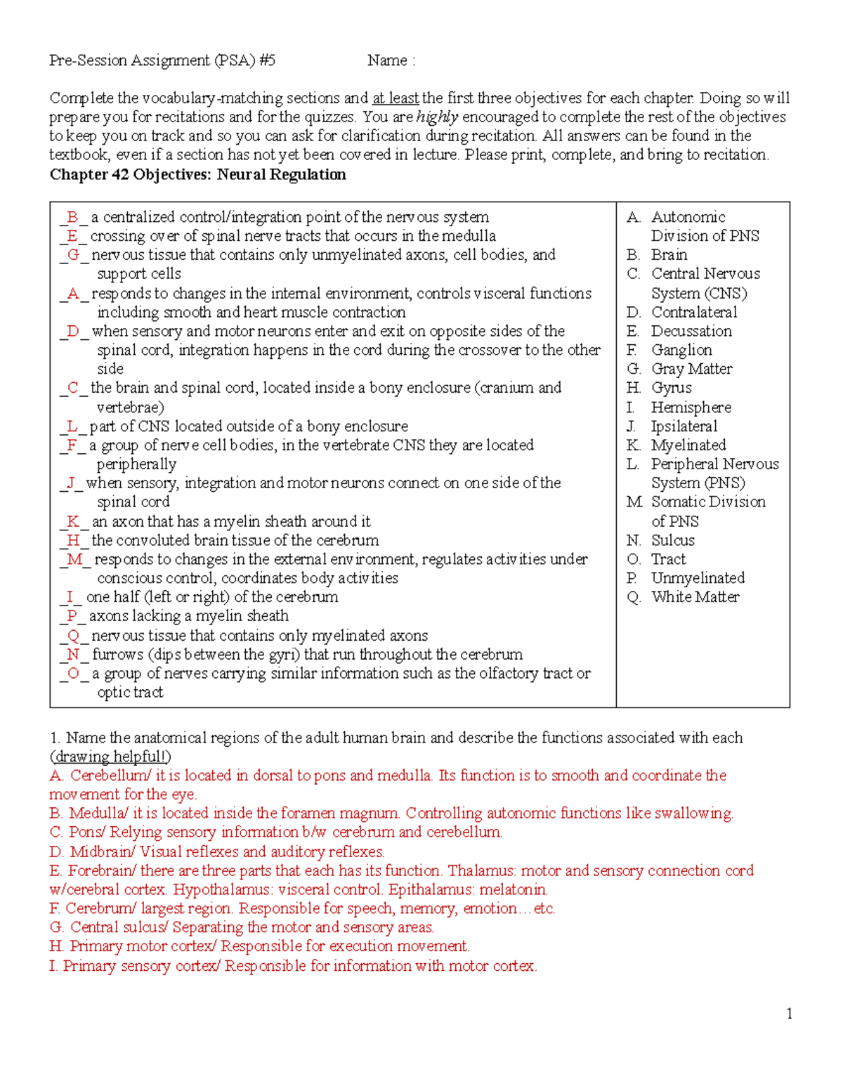 PSA.5 sp18 - The assignment for recitation Bio 103 - Pre-Session ...