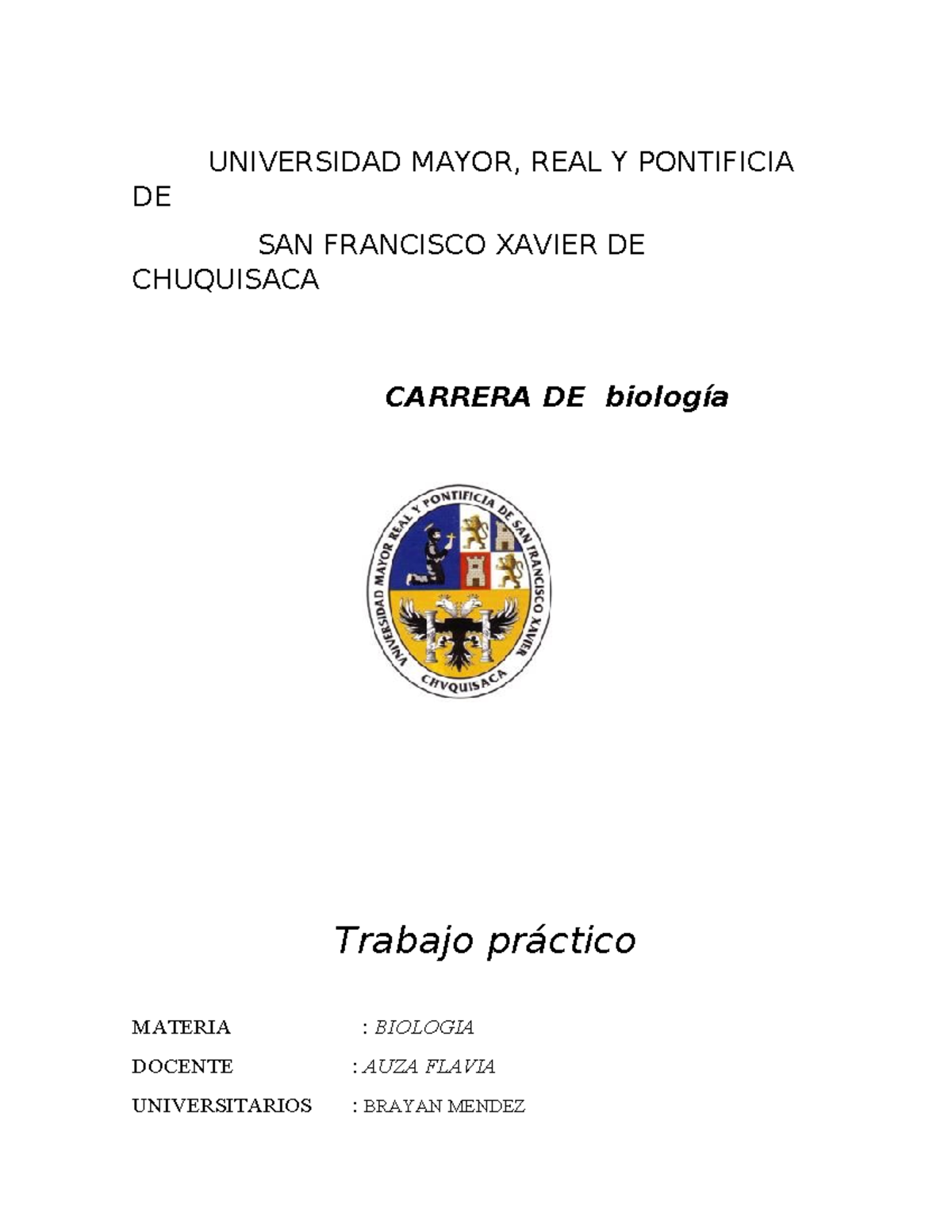 Evolucion humana word - esta chala - UNIVERSIDAD MAYOR, REAL Y ...