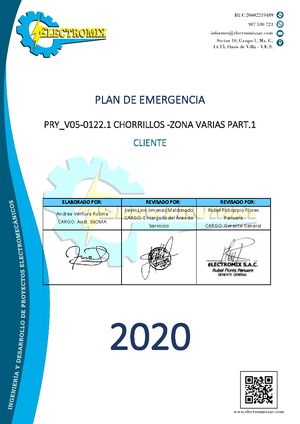 PRY-000- Plan de Contigencia y Emergencia - PLAN DE CONTINGENCIA Y ...