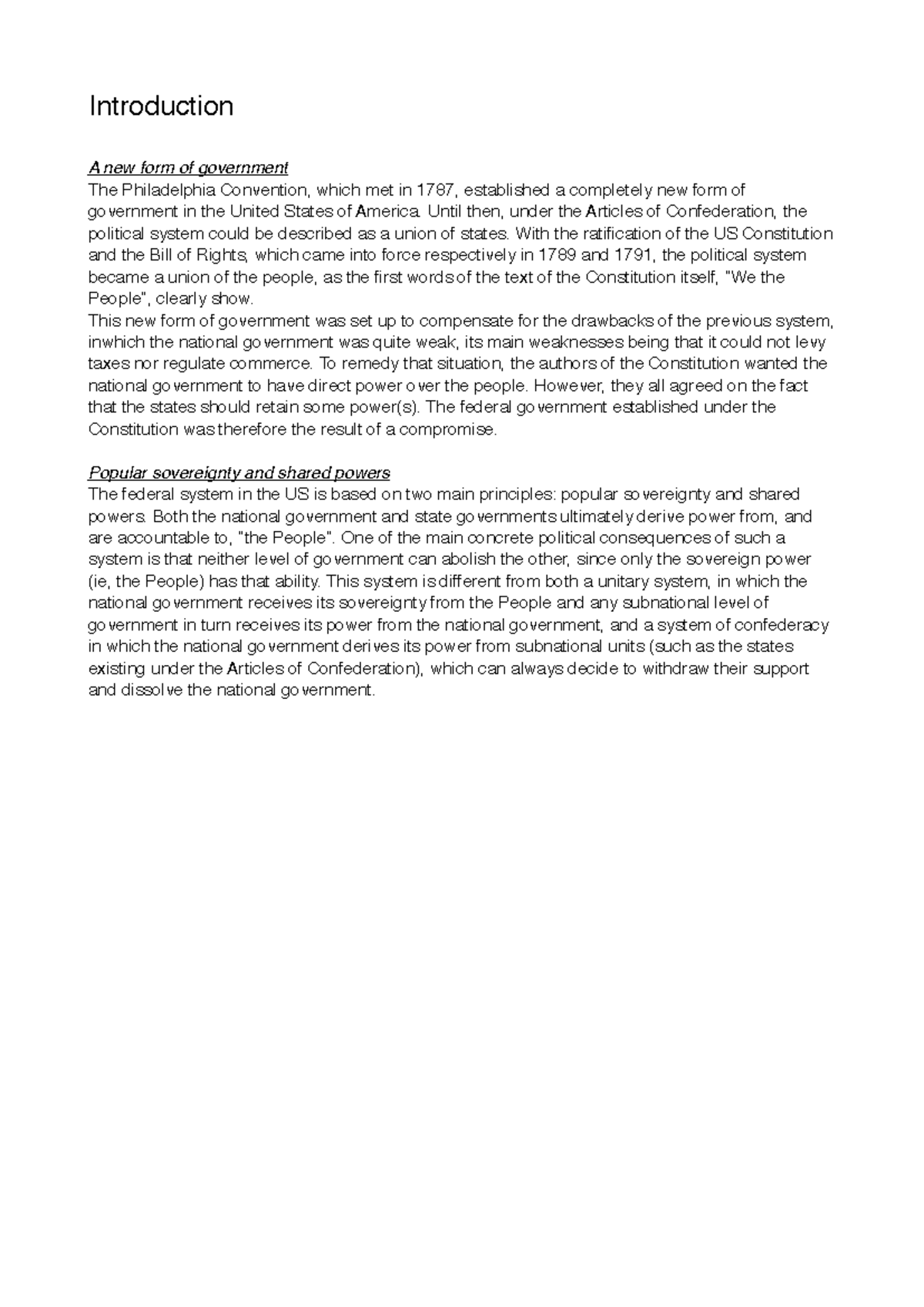 Introduction Booklet - Introduction A new form of government The ...