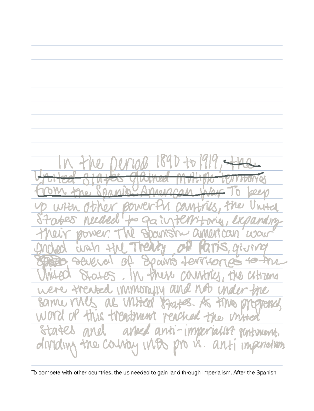 Apush+LEQ - LEQ - To compete with other countries, the us needed to ...