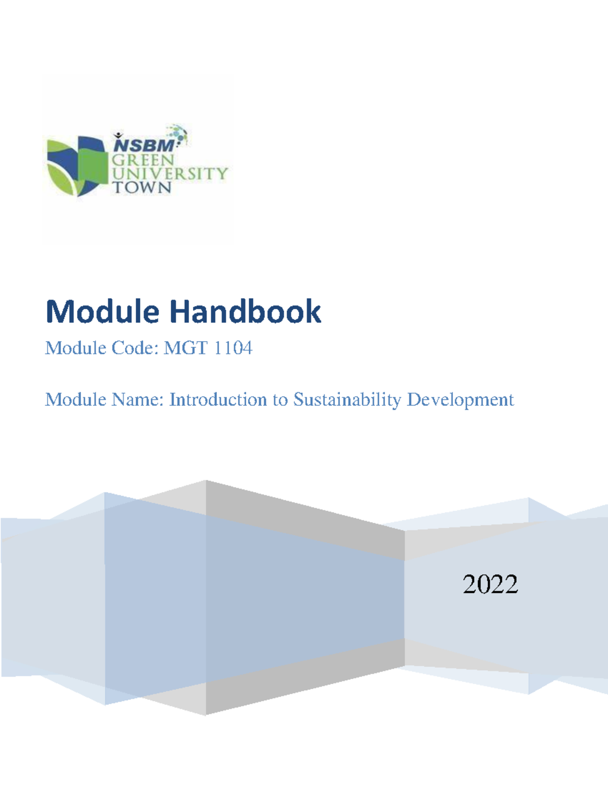 Introduction to Sustainability - Module Handbook (22 - Module Handbook ...