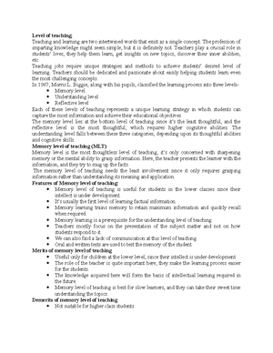 The Elements of The Teaching and Learning Process - The Elements of The ...