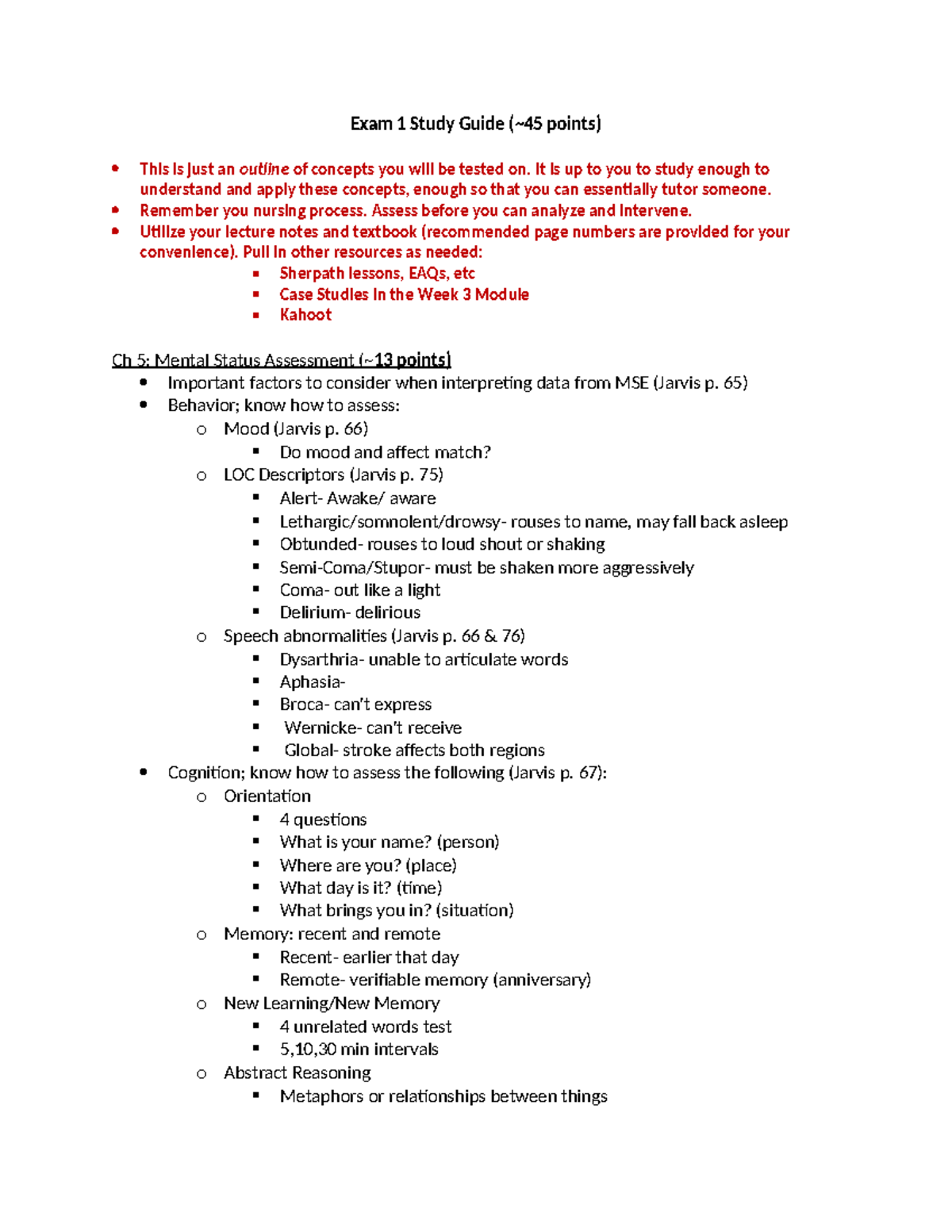 Exam 1 Study Guide with answers - Exam 1 Study Guide (~45 points) This ...