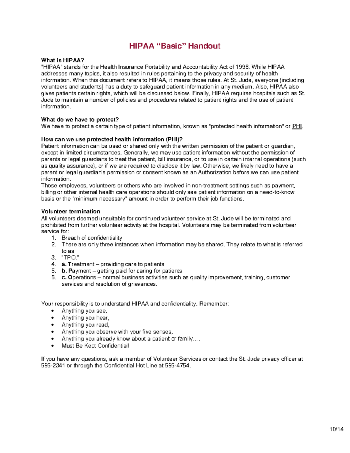 Basics of Health Information Portability and Accountability Act - 10 ...