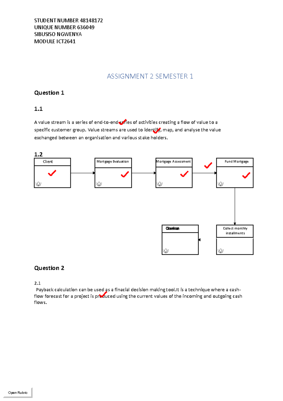 ICT2641 Answers Assignment 2 - Warning: TT: undefined function: 32 Warning: Popup annotation has ...
