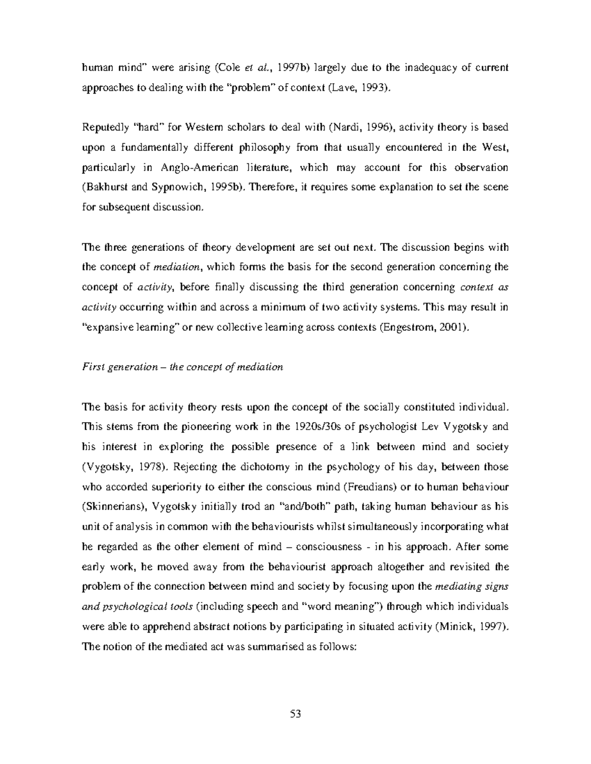 THE ROLE AND Importance 19 - 53 human mind” were arising (Cole et al ...