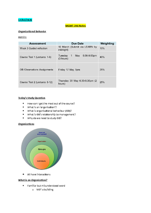 Final Test Module Notes M206 - Week 8 Personality Lecture objectives ...