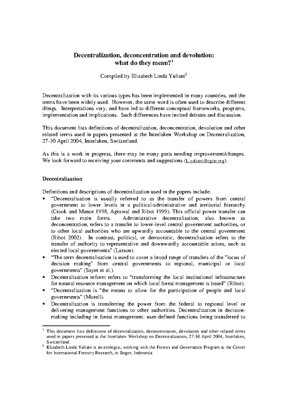 Compilation - Ygbh - Decentralization, deconcentration and devolution ...