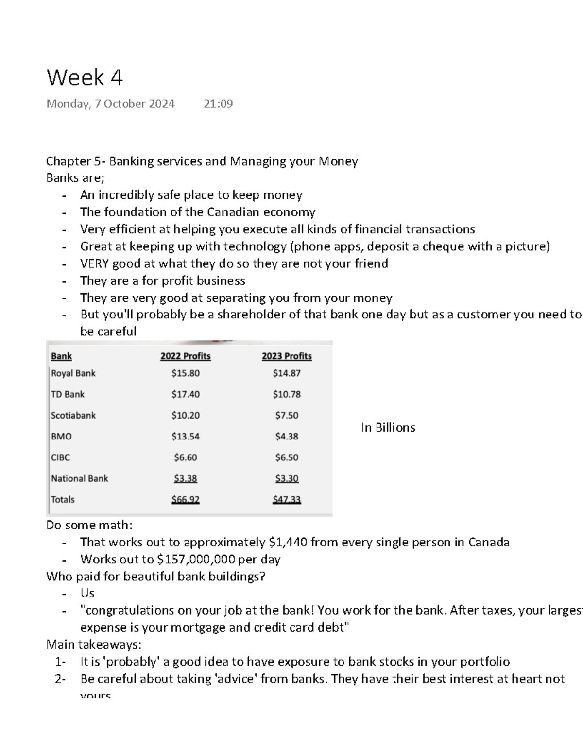 Week 4 - chapter 4 - Chapter 5- Banking services and Managing your Money Banks are; An ...