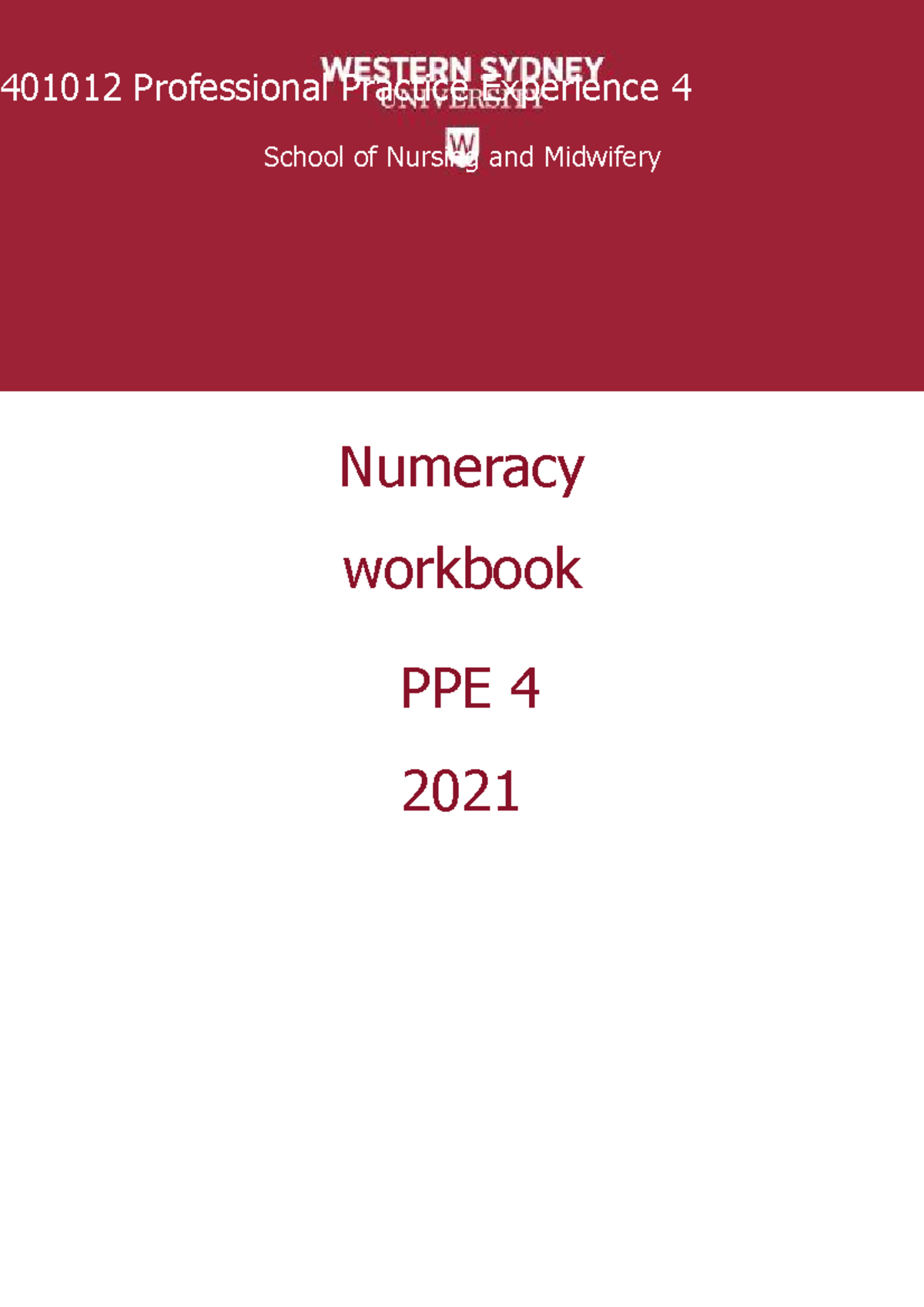 Numeracy workbook PPE 4 - Numeracy workbook PPE 4 2021 401012 ...