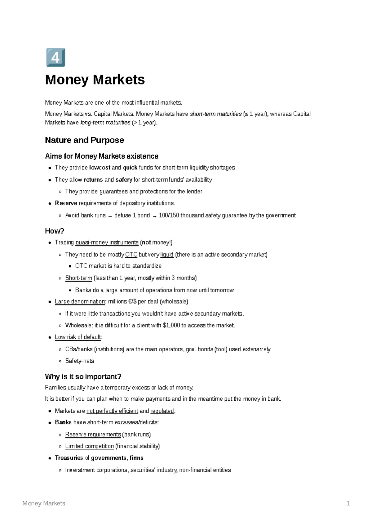 4. Money Markets - ³ Money Markets Money Markets are one of the most ...