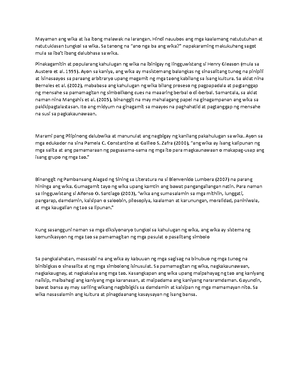 Unang Markahan Filipino 8 Module WEEK 1 - PANUTO: Suriin at basahin ang ...