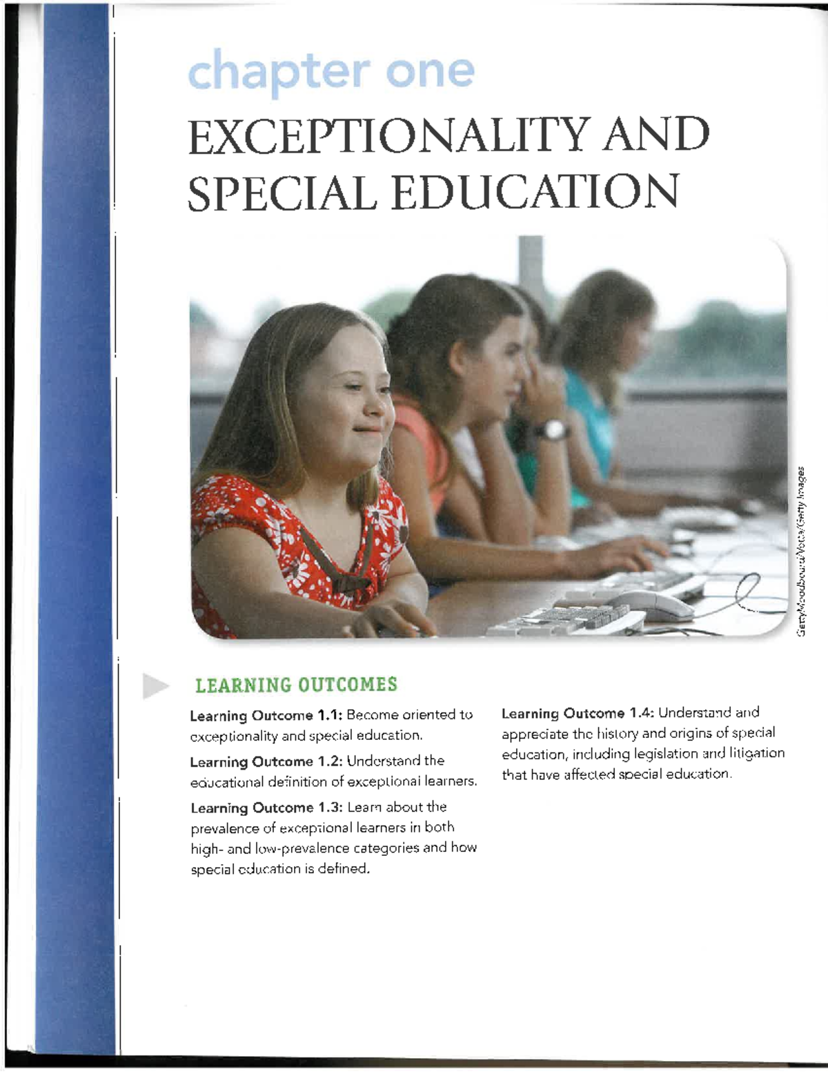Text Book.Chapters 1 & 2 - chapter one EXCEPTIONALITY AND SPECIAL EDUCATION LEARNING OUTCOMES ...