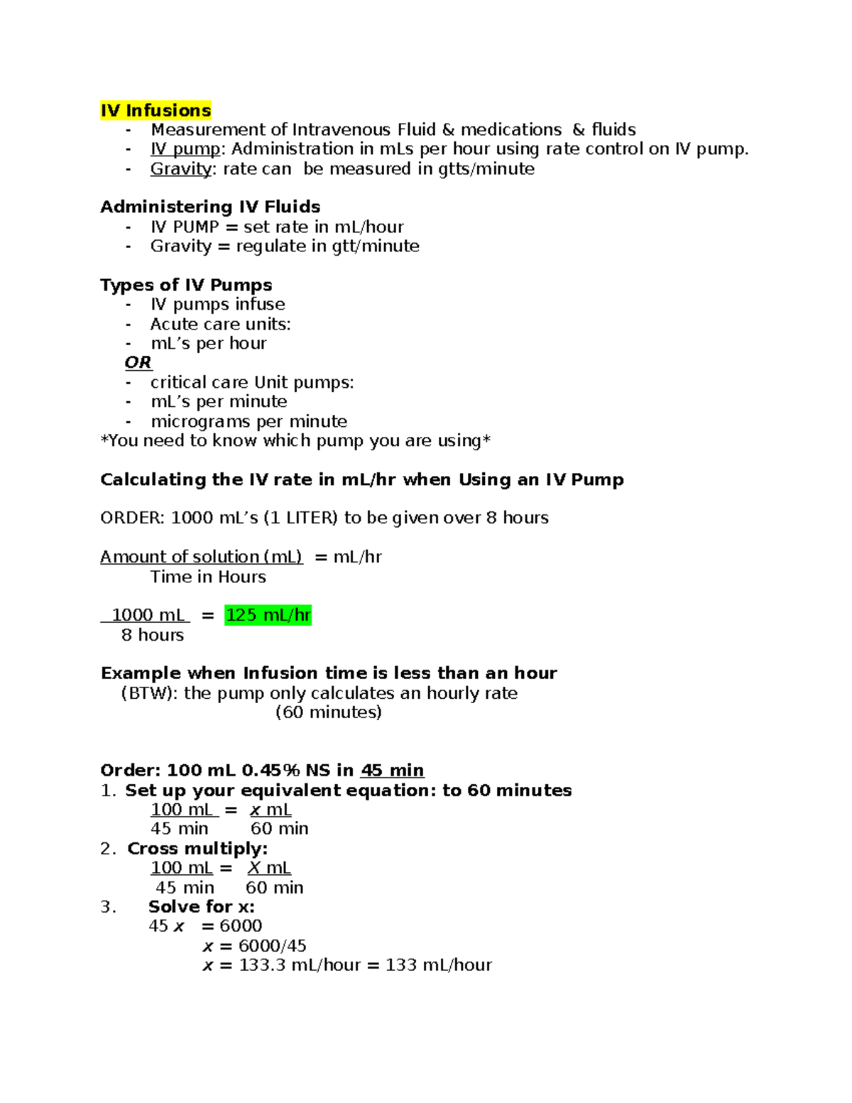 IV Infusions- Clinical Calculation - IV Infusions - Measurement of ...
