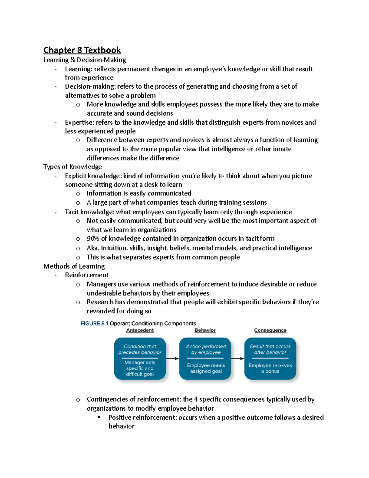 chapter 8 textbook notes - Chapter 8 Textbook Learning & Decision ...