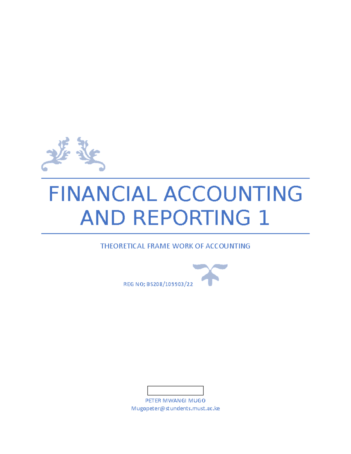 Term paper assignment - FINANCIAL ACCOUNTING AND REPORTING 1 ...