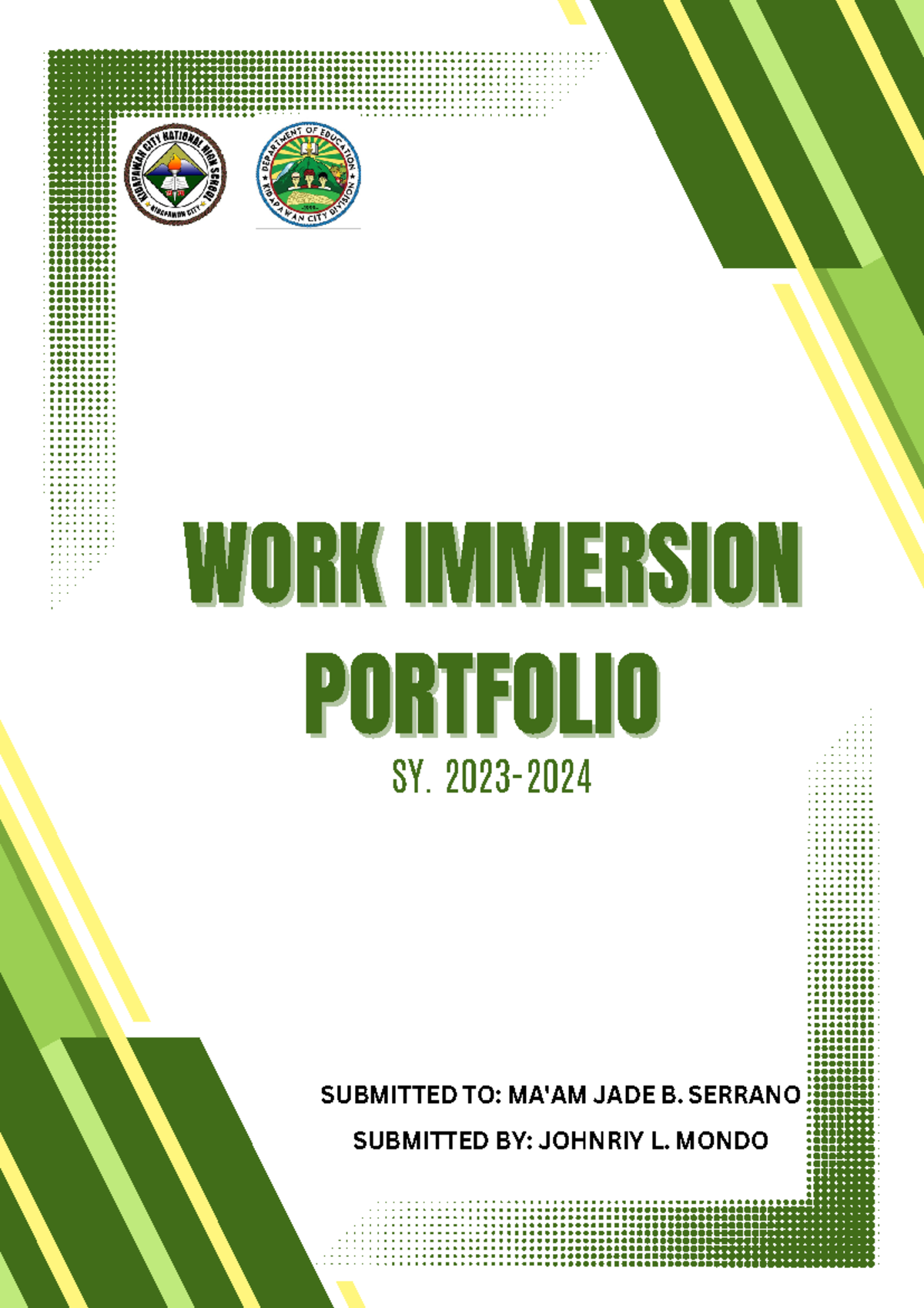 Green And White Modern Portfolio Cover A4 Document 20240523 130510 0000 ...