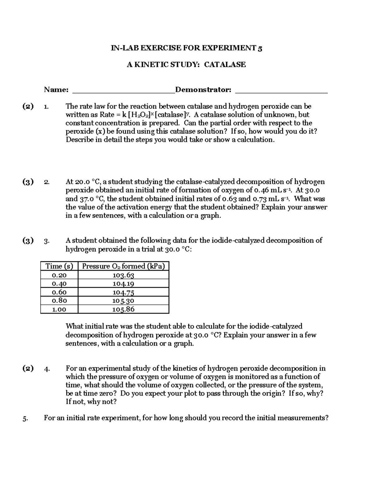 PRE-LAB Exercise FOR Experiment 9 - IN-LAB EXERCISE FOR EXPERIMENT 5 A ...