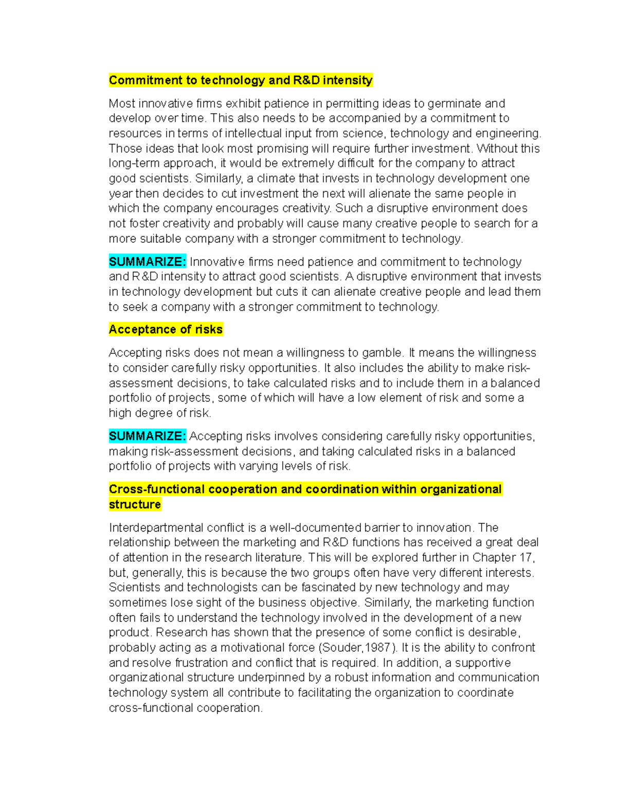 Innovation - Commitment to technology and R&D intensity Most innovative ...