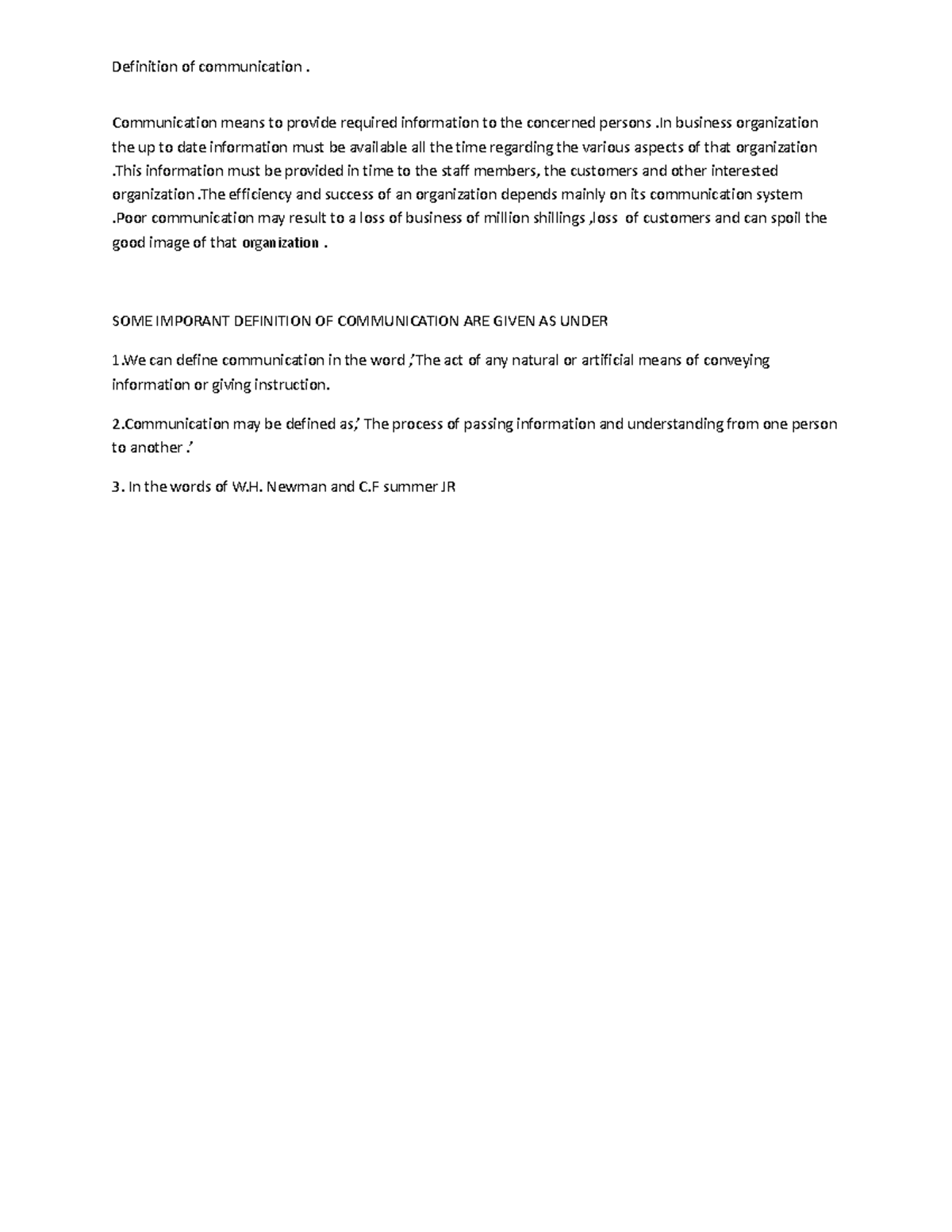 Communication means to provide required information to the concerned ...