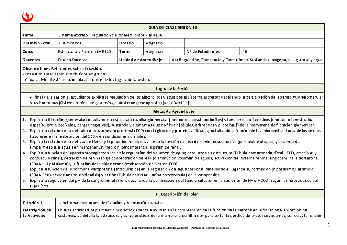ME129 Sesión 16 Guía de Clase - GUIA DE CLASE SESION 16 Tema Sistema ...