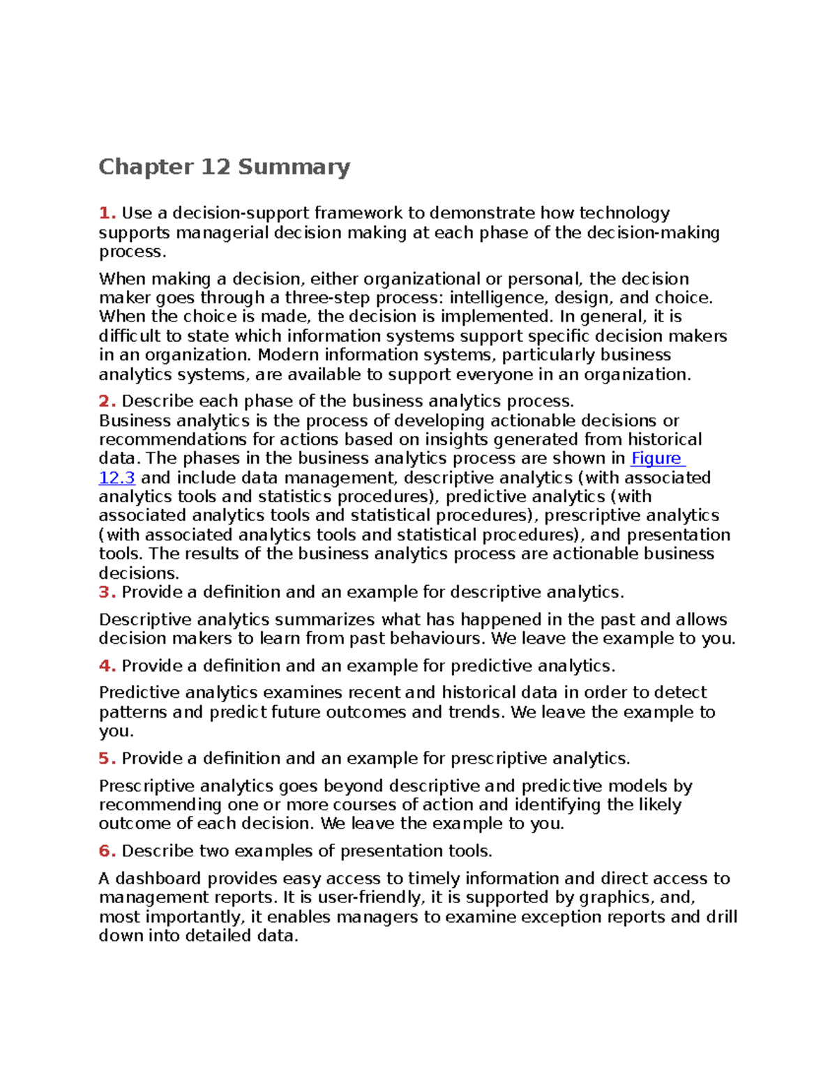 CMIS Ch 12 Info Systems within the Organization - Chapter 12 Summary 1 ...