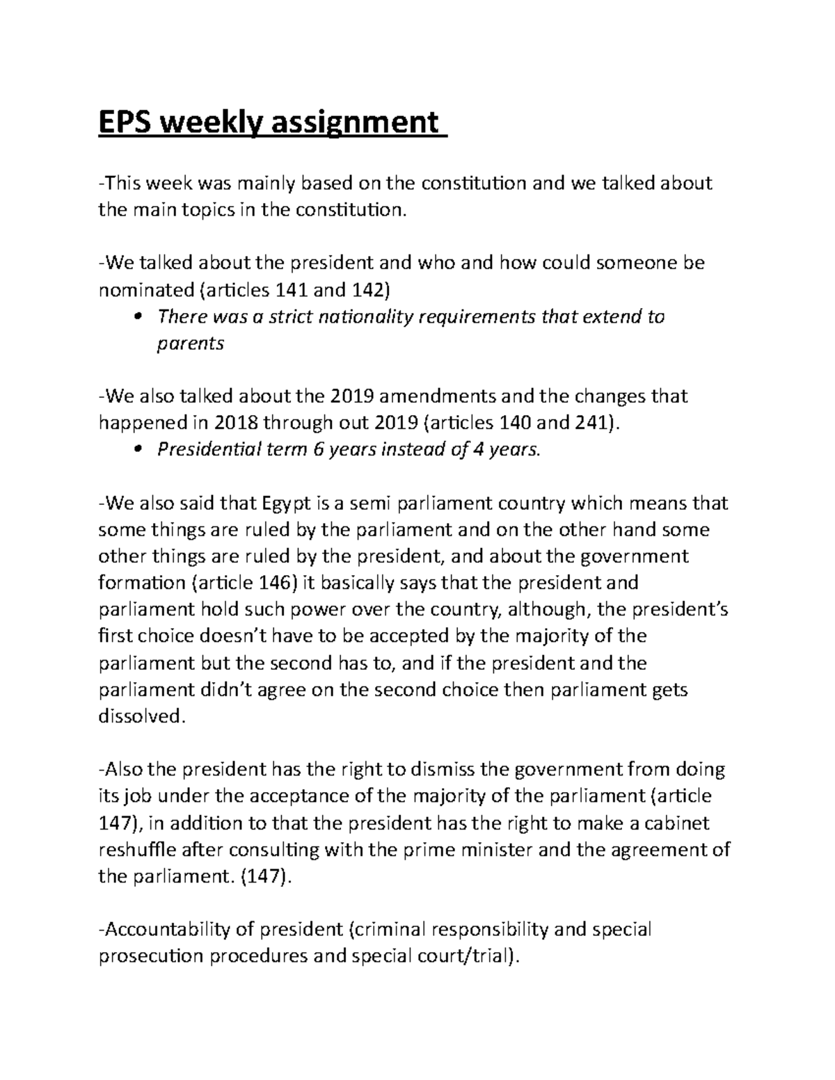 EPS weekly assignment 2 - EPS weekly assignment -This week was mainly ...