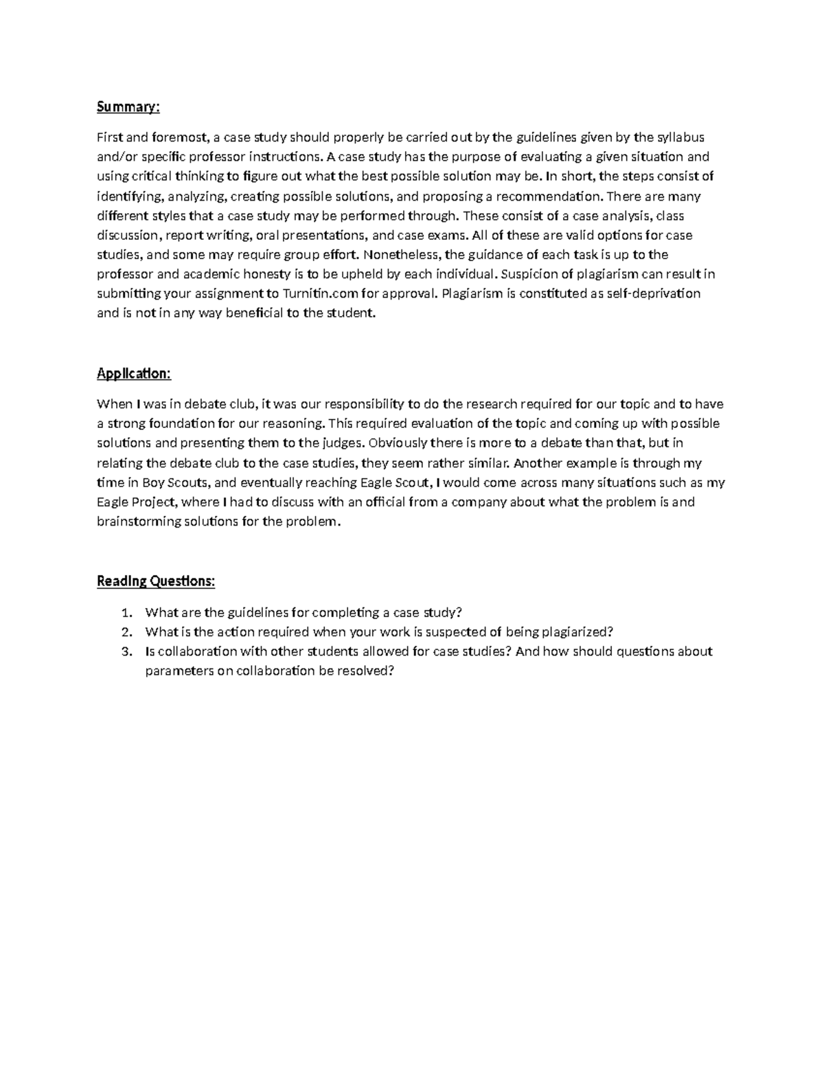 BUAD Note 1 - BUAD Note 1 assignment - Summary: First and foremost, a ...