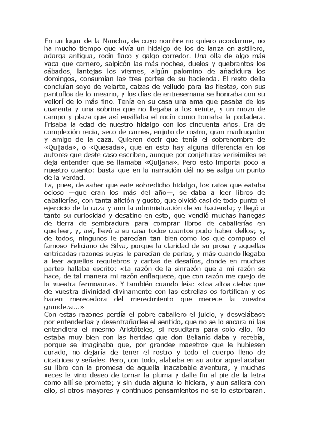 Anexo para practica 1 2020 - En un lugar de la Mancha, de cuyo nombre ...