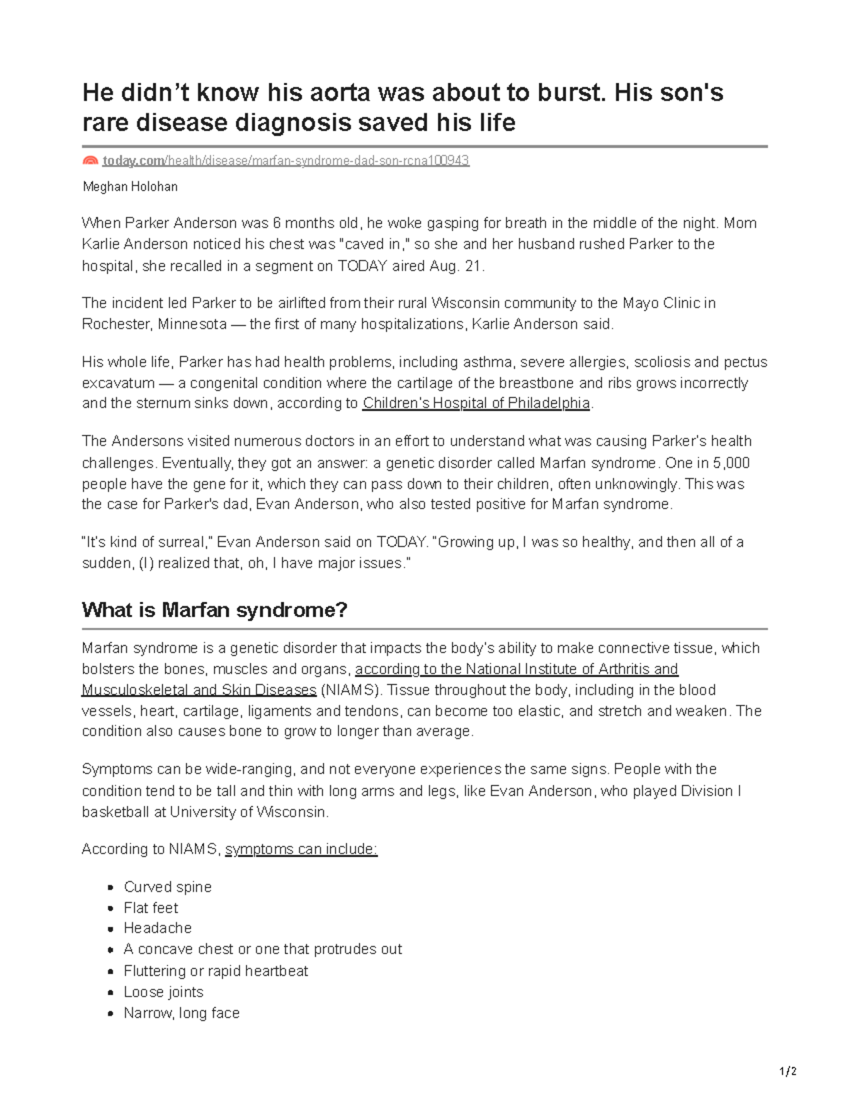 rare diseaseeeeeeeeeeee - 1/ Meghan Holohan He didn’t know his aorta ...