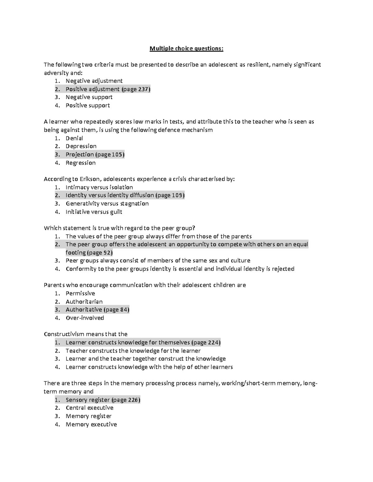 PED Notes-1 for all ped chapter s - Multiple choice questions: The ...