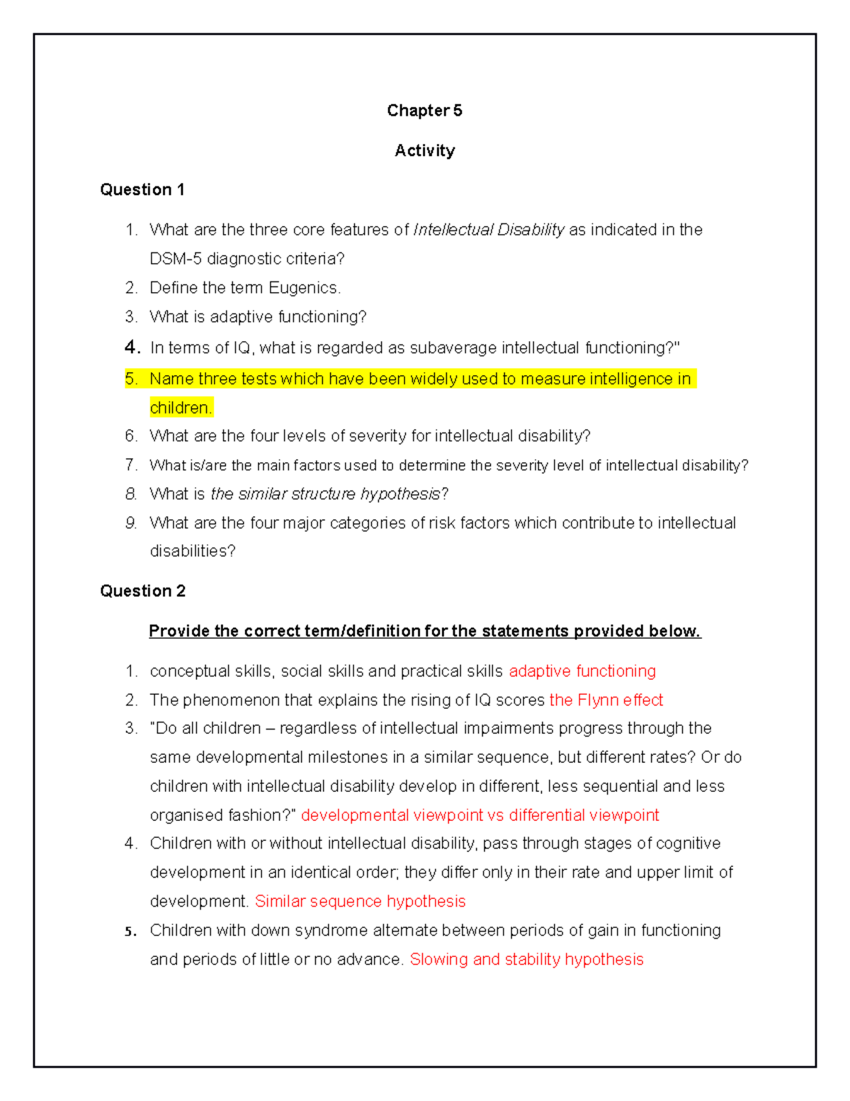 Chapter 5 Activity - tutorial - Chapter 5 Activity Question 1 What are ... Chapter 5 Activity - tutorial - Chapter 5 Activity Question 1 What are ...