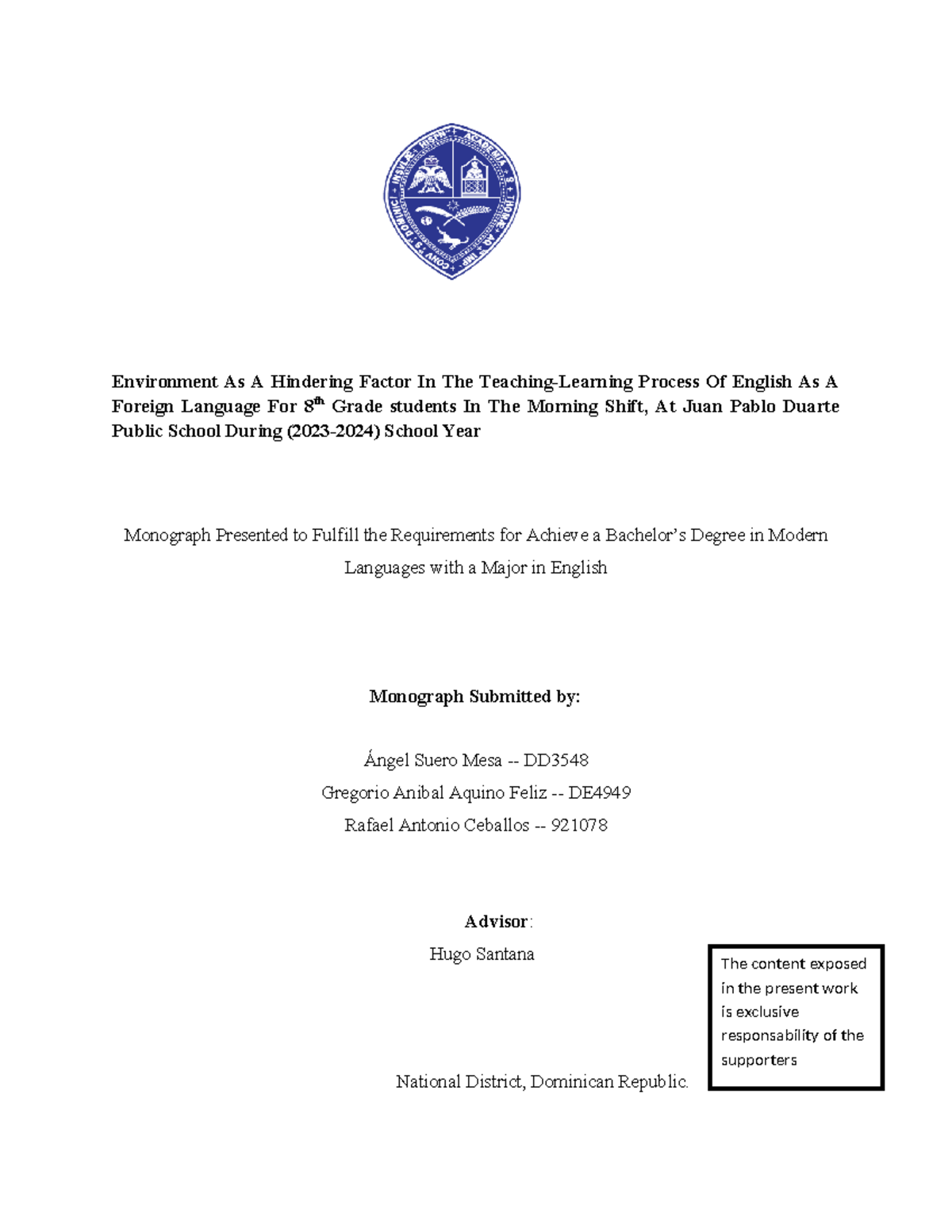 Monografico Final Febrero 2024 - 29-2 - Environment As A Hindering ...