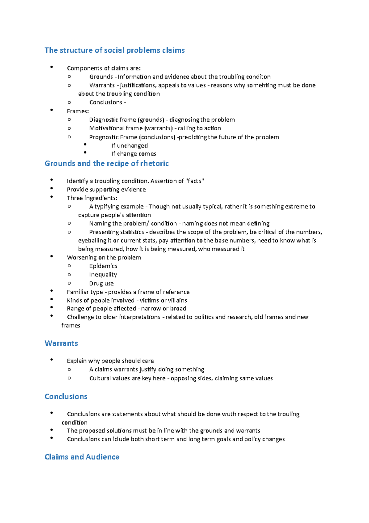 Sociology Notes 2 and 3 - Chapter 2-3 - The structure of social ...