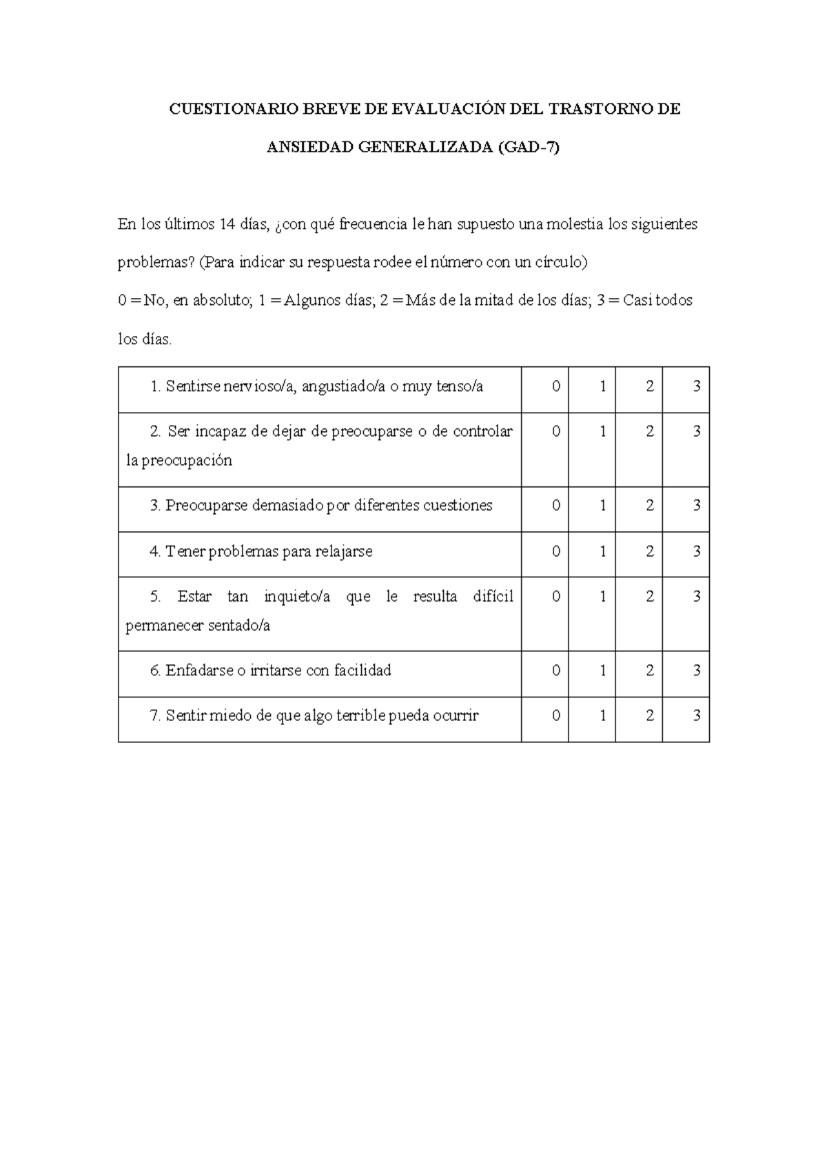 2.3 - CUESTIONARIO BREVE DE EVALUACIÓN DEL TRASTORNO DE ANSIEDAD ...