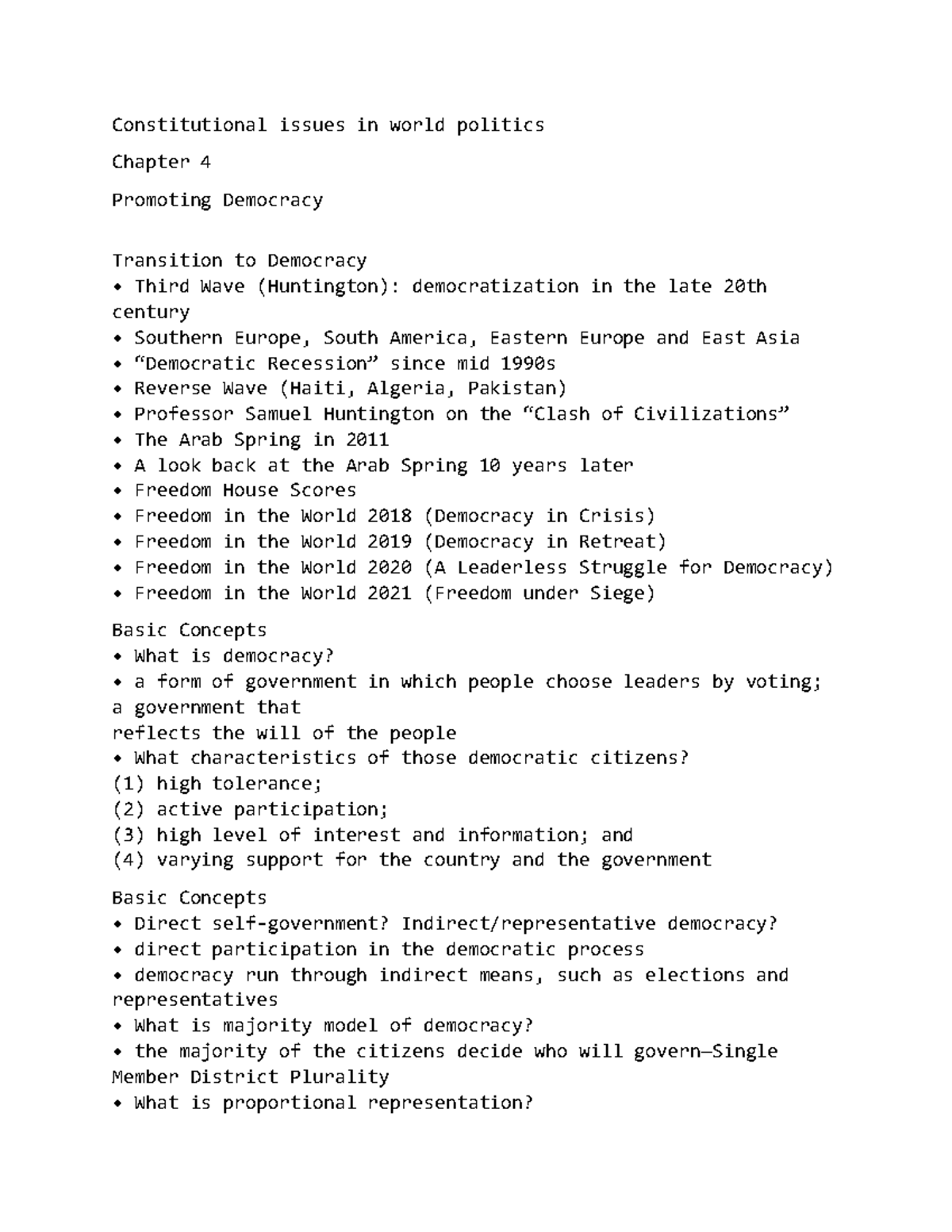 Chapter 4, const issues world politics - Constitutional issues in world ...