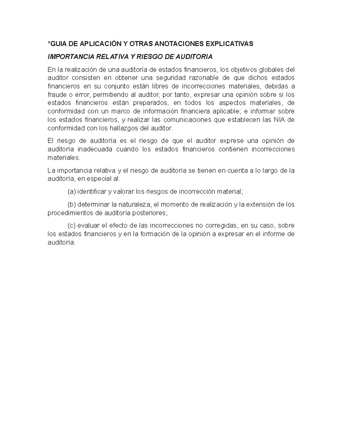 GUIA DE Aplicación Y Otras Anotaciones Explicativas - *GUIA DE ...