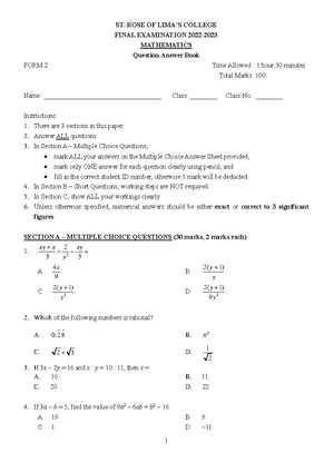 Mathematics action work book ch.5 ans - Junior Secondary Mathematics in Action Workbook 2A 715 ...