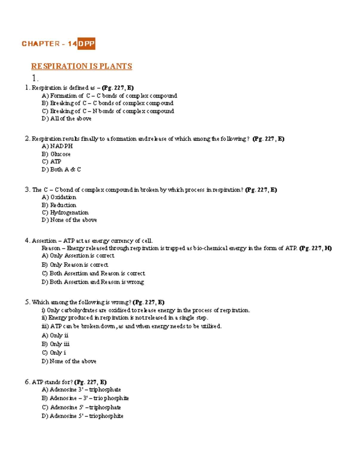Respiration in plants - CHAPTER -CHAPTER - 1414 DPPDPP RESPIRATION IS ...
