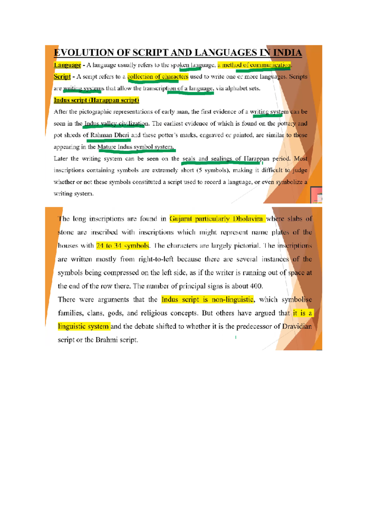 Unit-2-KNC - EVOLUTION OF SCRIPT AND LANGUAGES IN INDIA Language A ...