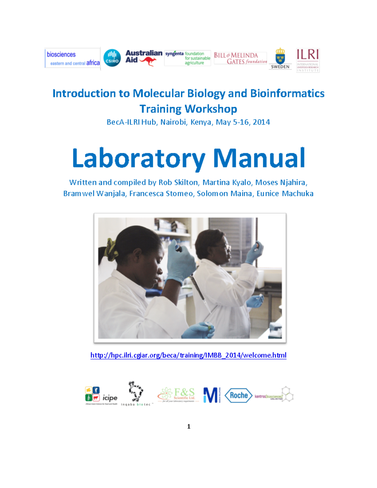 LAB Manual IMBB 2014 - Introduction to Molecular Biology and ...