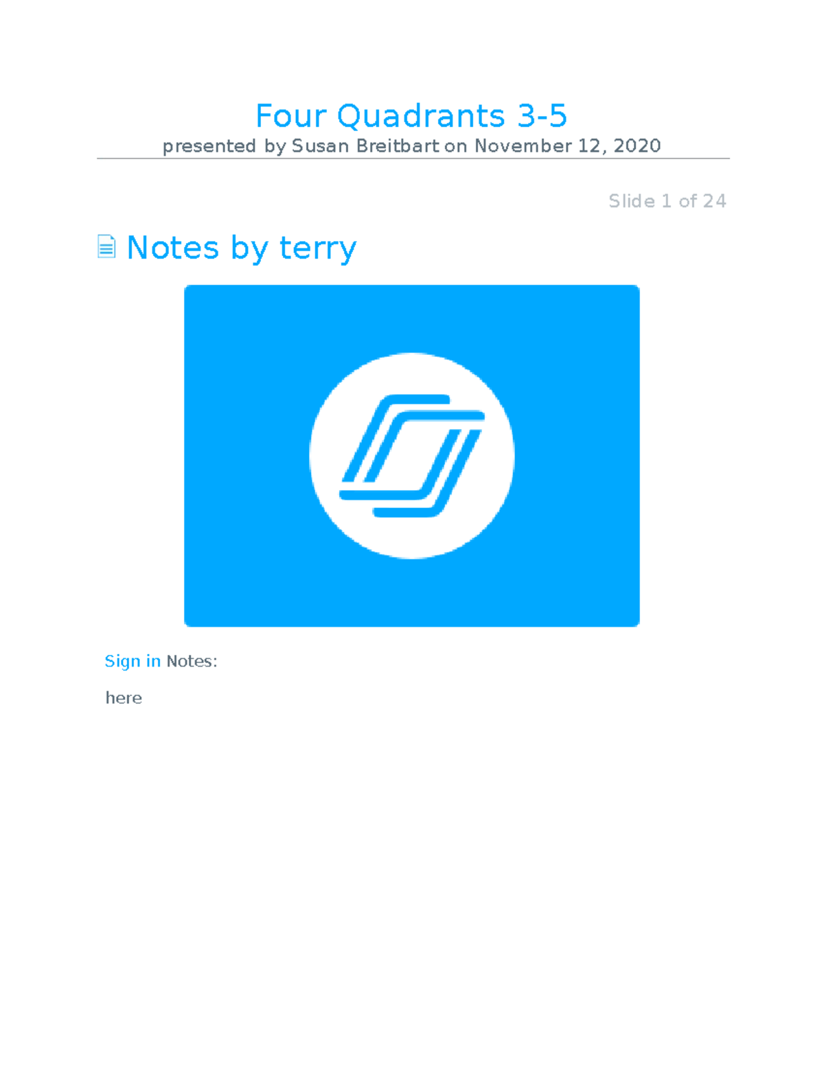 Four Quadrants 3-5 Notes by terry - Four Quadrants 3- presented by ...